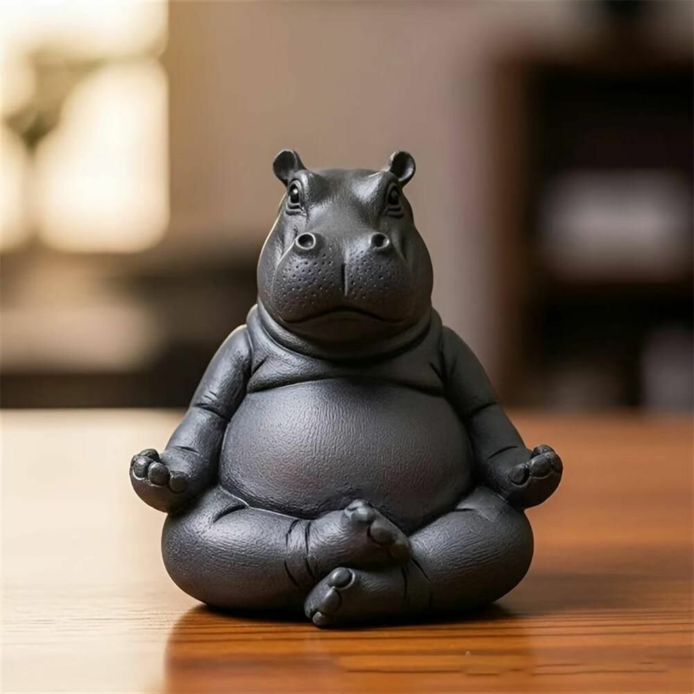 Статуэтка йоги Бегемот, настольный декор для дома и офиса