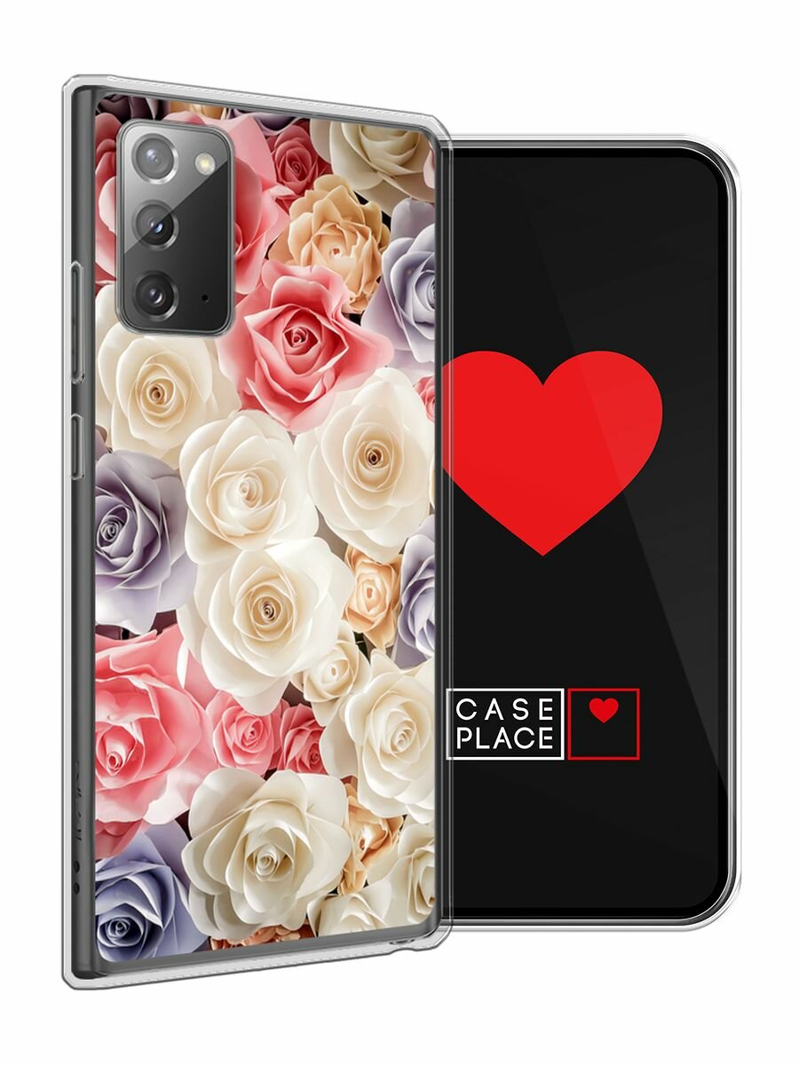 Чехол на Samsung Galaxy Note 20 / Самсунг Галакси Ноут 20 с принтом "Пастельные розы" — фото 1