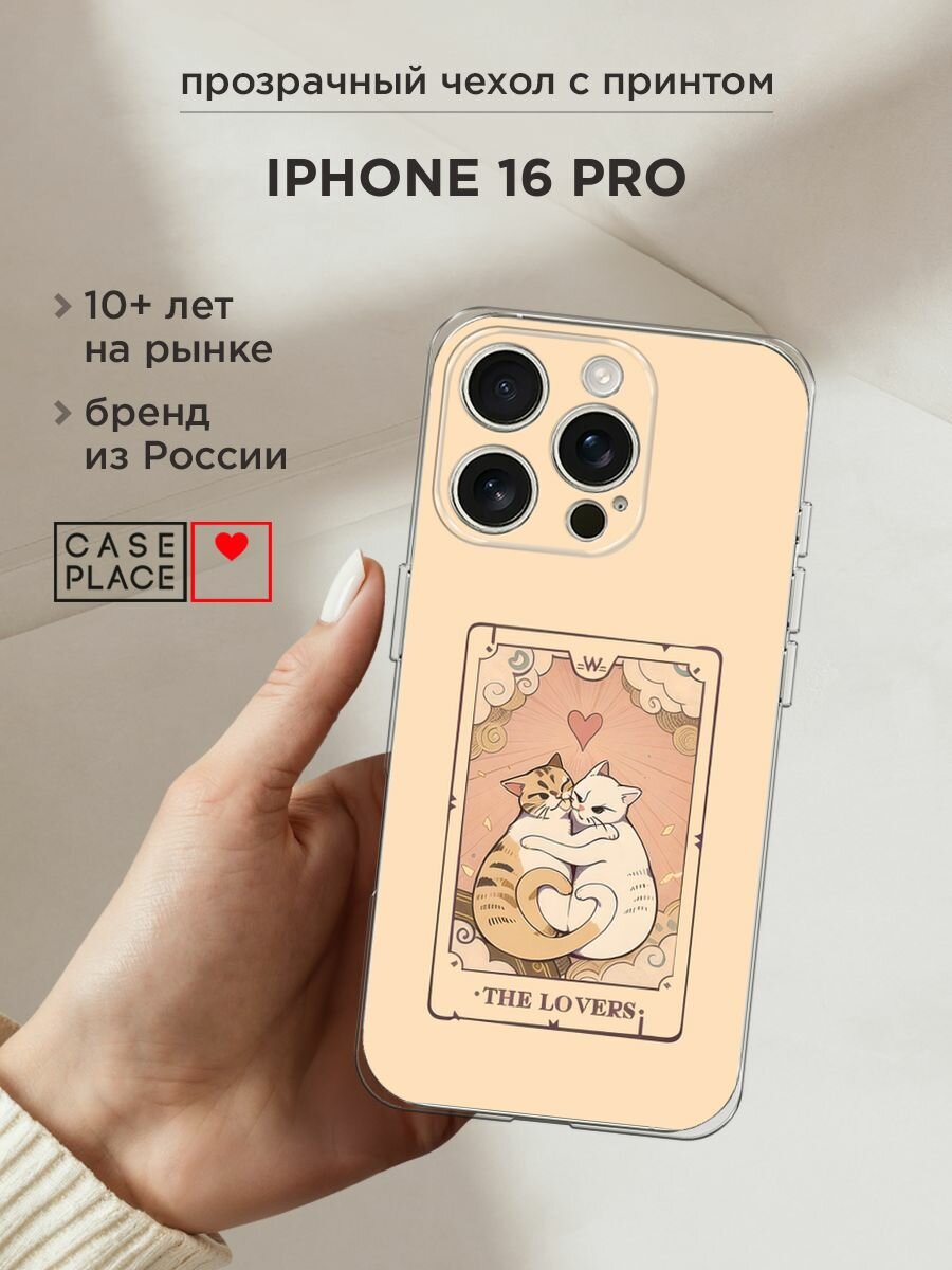 Чехол на Apple iPhone 16 Pro / Айфон 16 Про с принтом "The lovers cats 1 - 14 февраля"