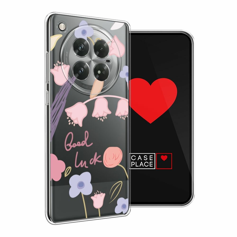 Чехол на Infinix Zero 40 5G / Инфиникс Зеро 40 5G с принтом "Lucky flowers", прозрачный — фото 1