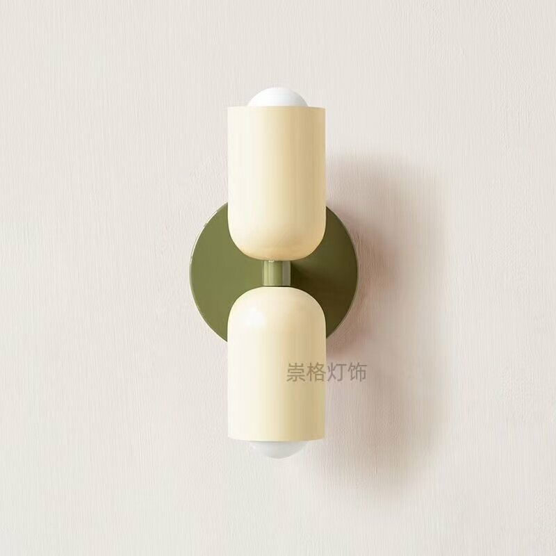 Настенный светильник BANMENG, двойная головка, Тёплый белый (2700-3500 K), Beige, Белый