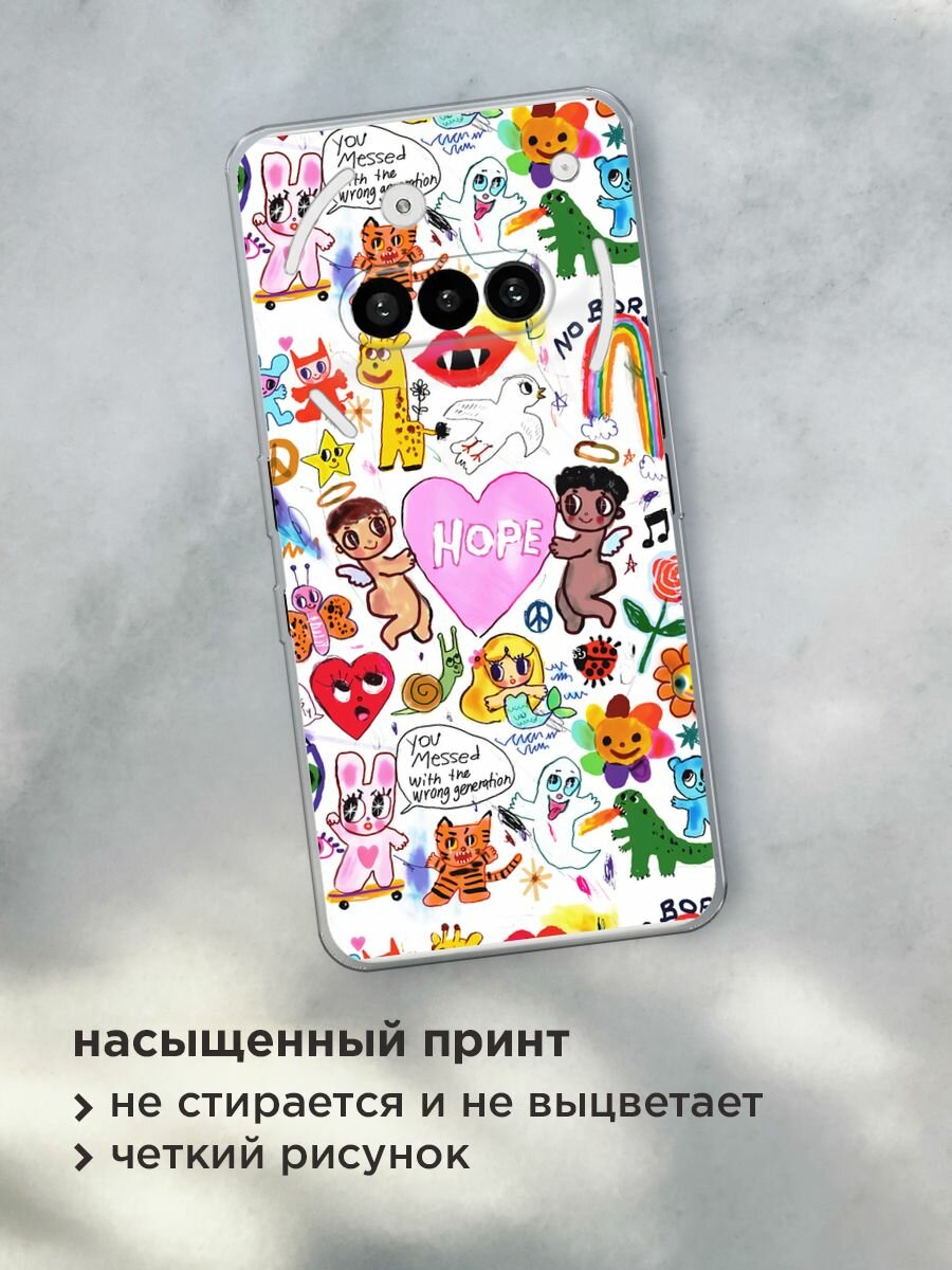 Чехол на Nothing Phone 3a / Нотинг Фон 3а с принтом "Милые рисунки" — фото 1