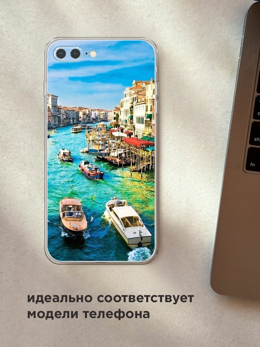 Чехол на Apple iPhone 7 Plus / Айфон 7 Плюс с принтом "Каналы Венеции" — фото 1