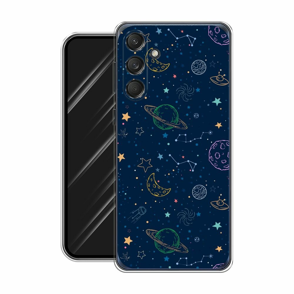 Чехол на Samsung Galaxy M55 / Самсунг M55 с принтом "Темно-синий космос" — фото 1