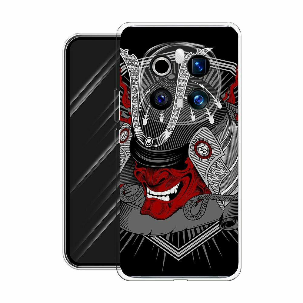 Чехол на Honor Magic 7 Pro / Хонор Мэджик 7 Про с принтом "Красная маска самурая" — фото 1