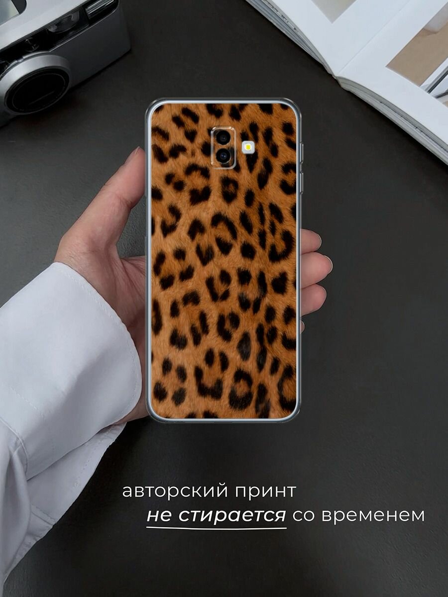 Чехол на Samsung Galaxy J6 + / Самсунг Галакси J6 Плюс 2018 с принтом "Мех леопарда" — фото 1