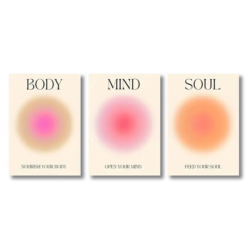 Набор постеров "Body, Mind, Soul" 30x40см без рамки