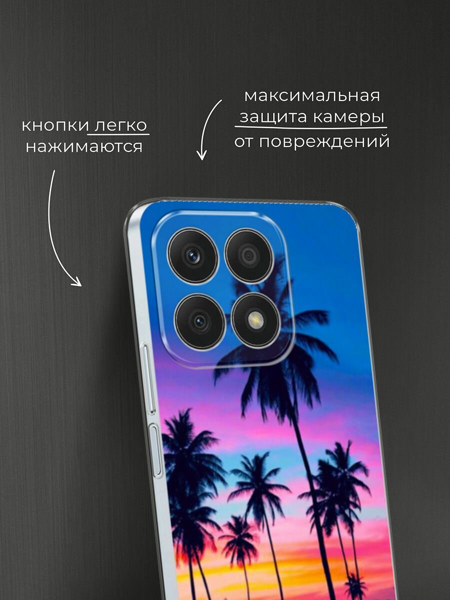 Силиконовый чехол на Honor X8A / Хонор X8A с принтом "Закат 5" — фото 1