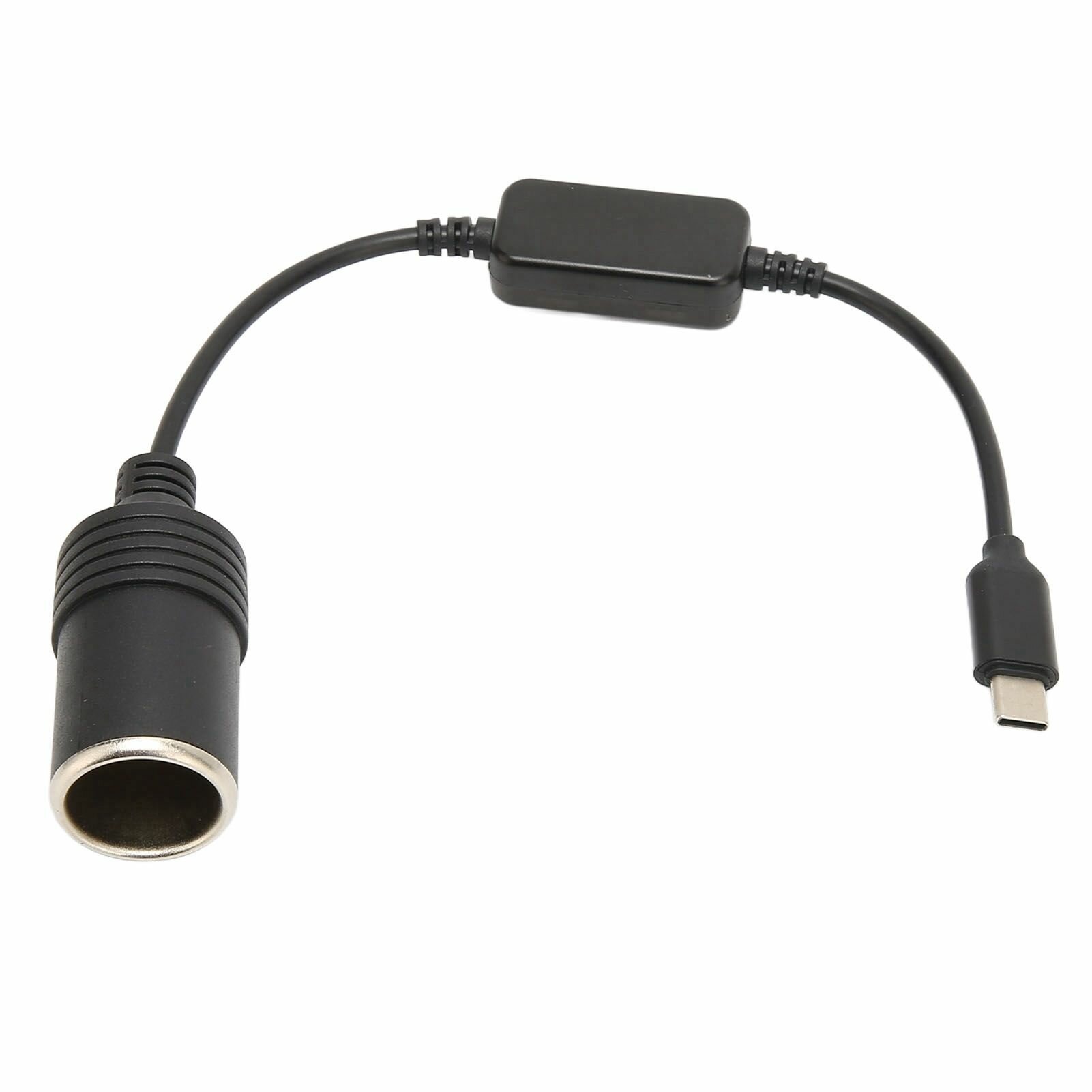 5V USB C в 12 В автомобильный прикуриватель адаптер питания, черный, 30 см