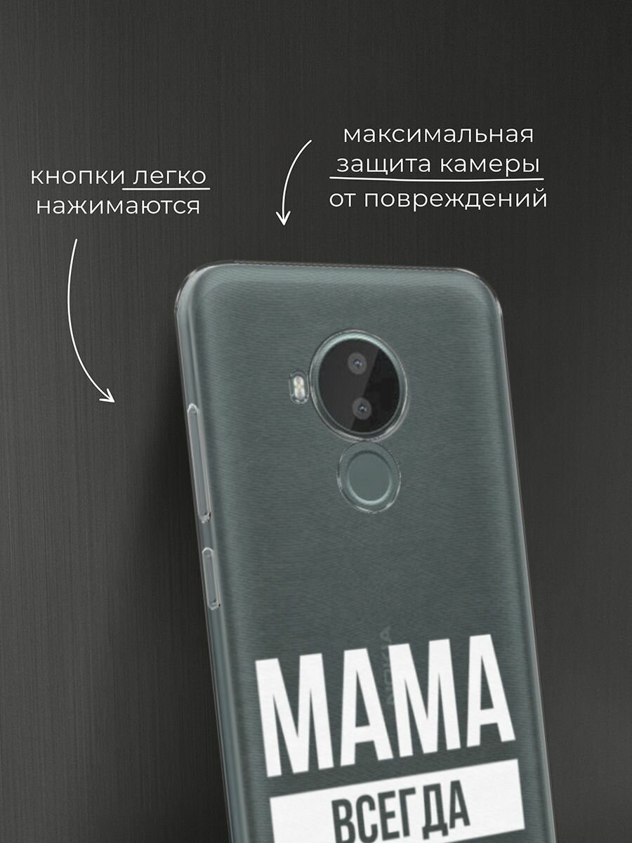 Чехол на Nokia C30 / Нокия C30 с принтом "Мама права", прозрачный — фото 1