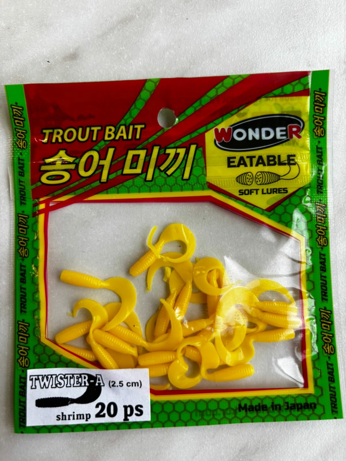 Силиконовая мягкая приманка Wonder Trout Bait Twister-A 2.5см. 20шт. №003 форелевая