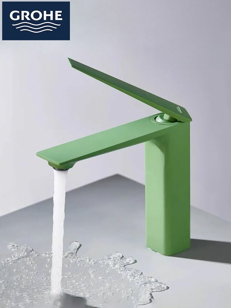 GROHE Premium Смеситель для ванной комнаты Медный смеситель для раковины с горячей и холодной водой, зеленый