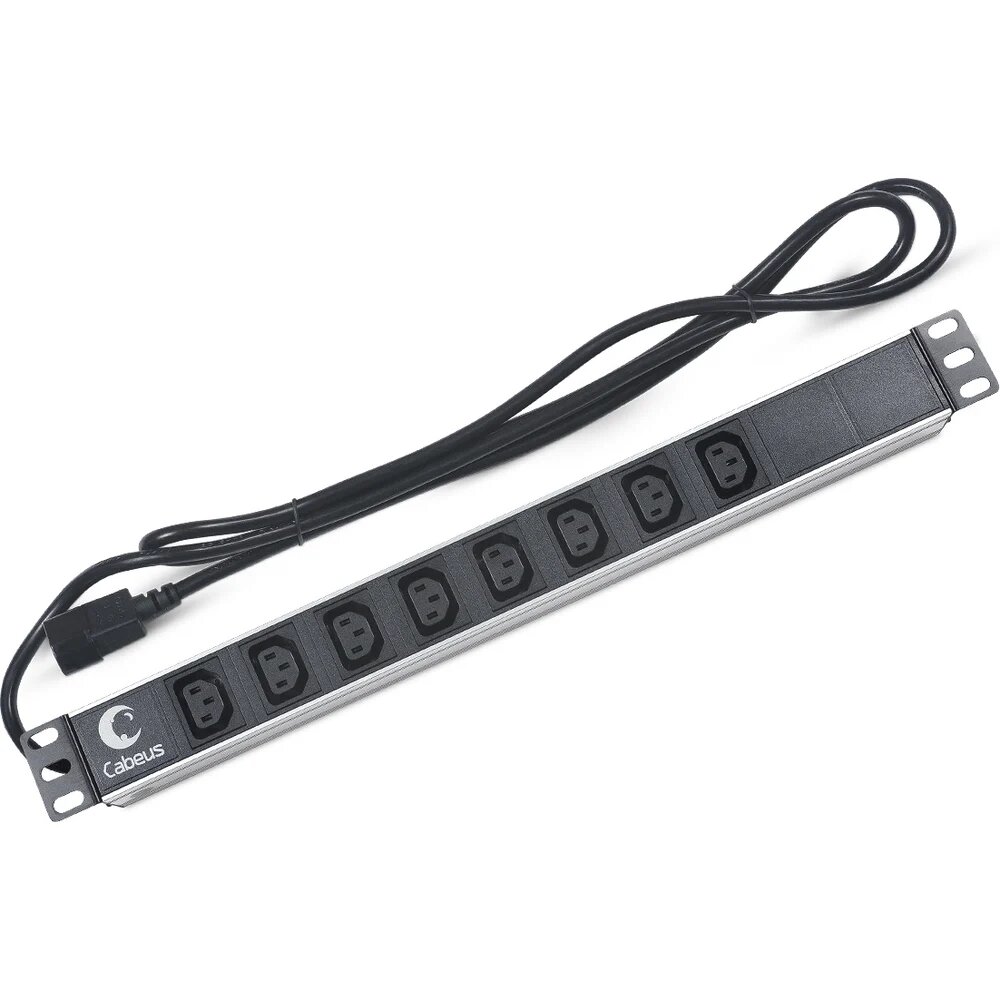 Cabeus Блок розеток для 19 шкафов горизонтальный 8 розеток IEC 320 C13 10 A IEC PDU-8I-2IEC