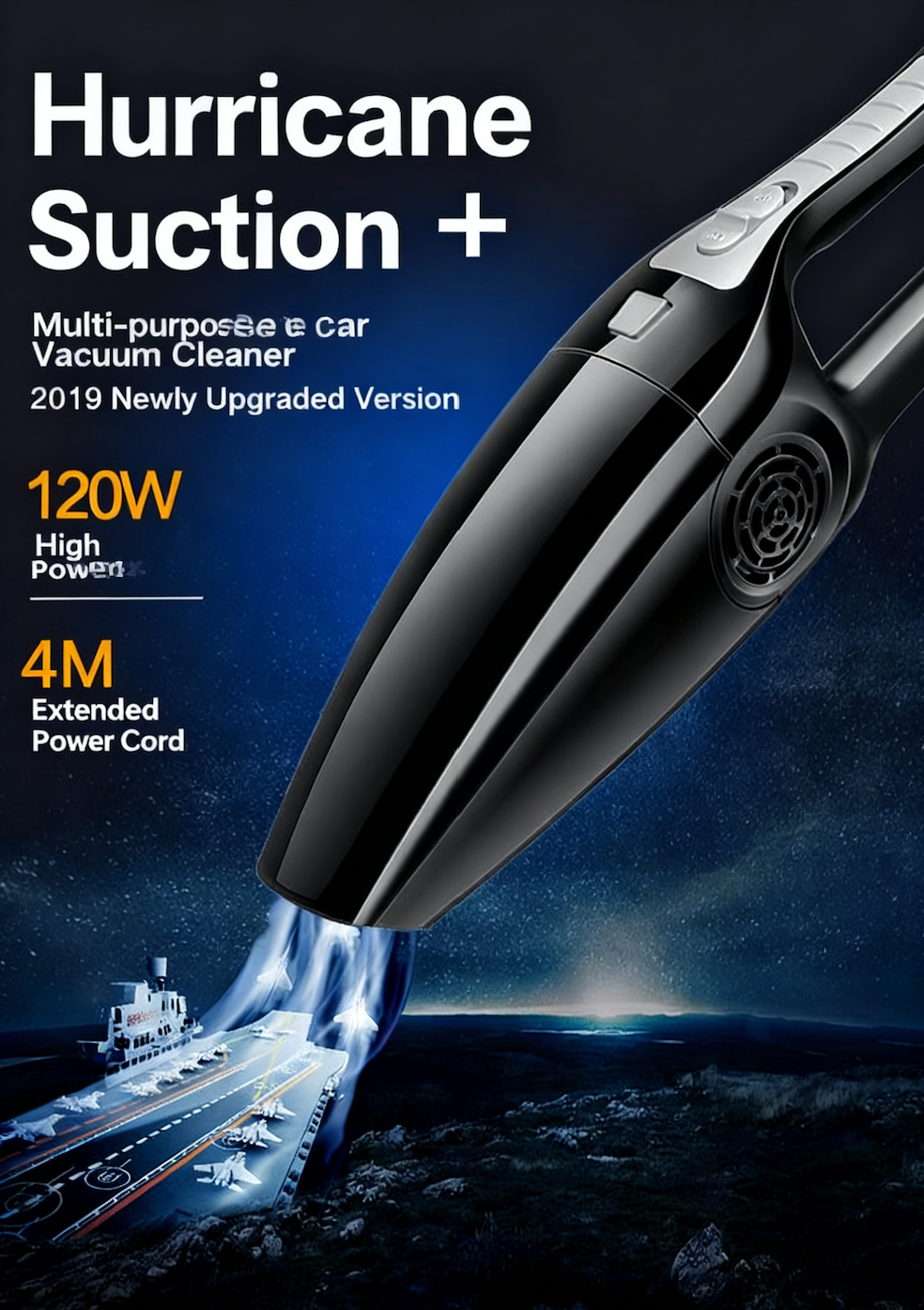 Автомобильный пылесос 4M Extended, 120 Вт, 12 В, портативный, для дома и автомобиля
