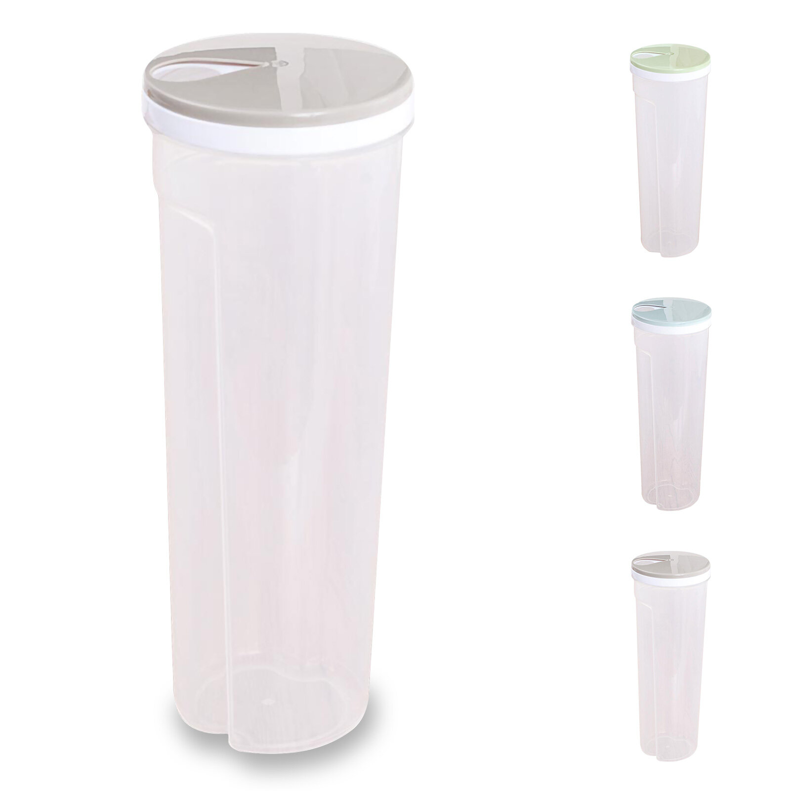 Контейнер для спагетти Контейнер для лапши Герметичный контейнер для хранения продуктов с регулируемой крышкой Размер 10.6*28.8*9cm Материал PP Вес 146г Цвет Хакки/Синий/Зеленый Пакет вес 150г Пакет размер 10.6*28.8*10.6cm В комплект входит 1 контейнер