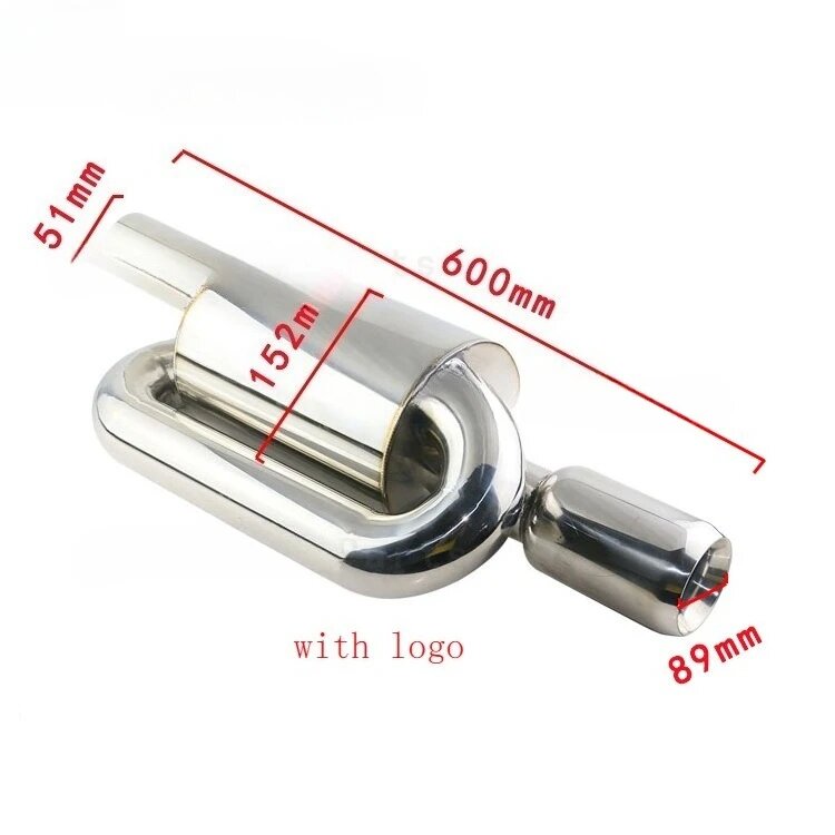 Универсальный автомобильный глушитель выхлопной трубы из нержавеющей стали, встроенный глушитель выхлопной трубы типа CTR с выхлопным наконечником, 2 дюйма, 2,5 дюйма, впускной глушитель с глубоким звуком SZ603a-MG
