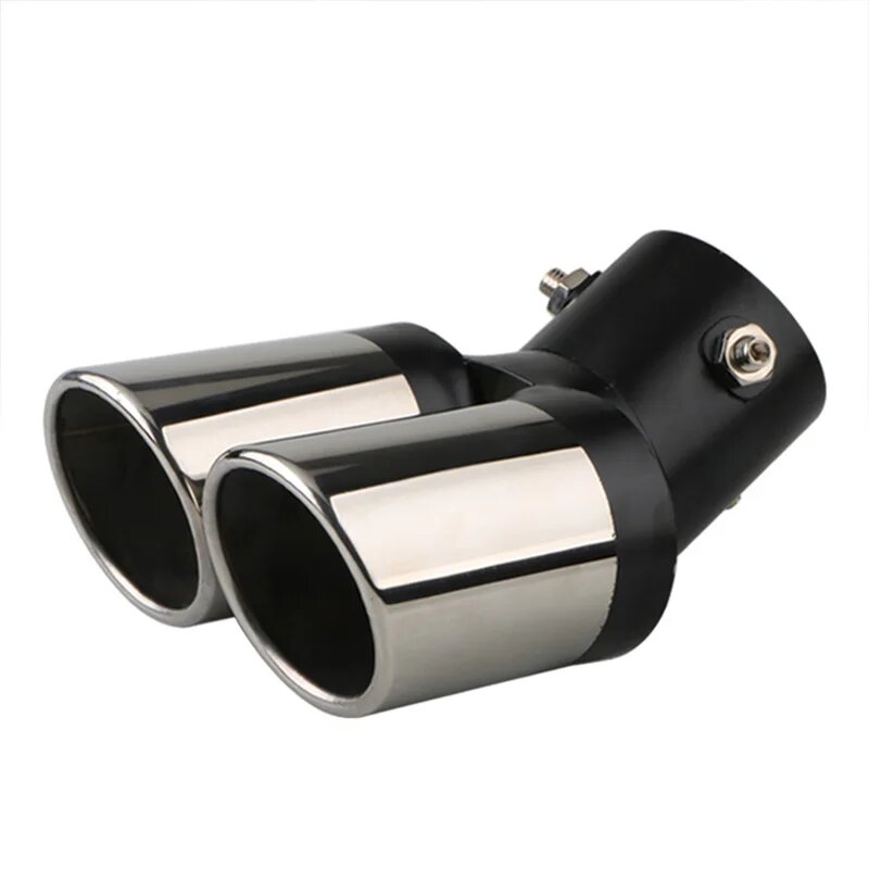 Наконечник глушителя 2.5" двойной, black chrome bent