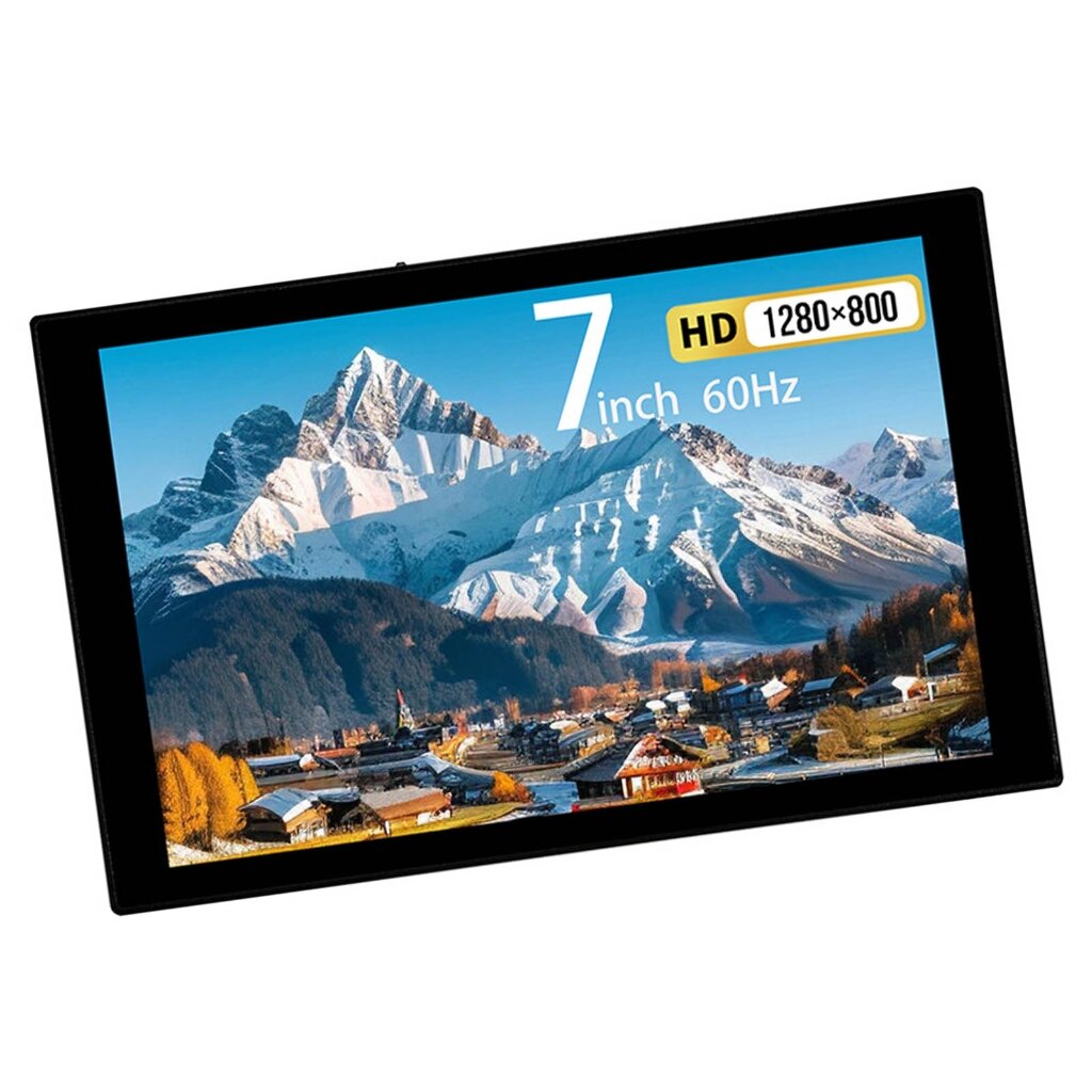 Дополнительный компьютерный монитор с разрешением 7 дюймов 1280x800 с возможностью подключения HDTV/USB C для ноутбуков и ПК