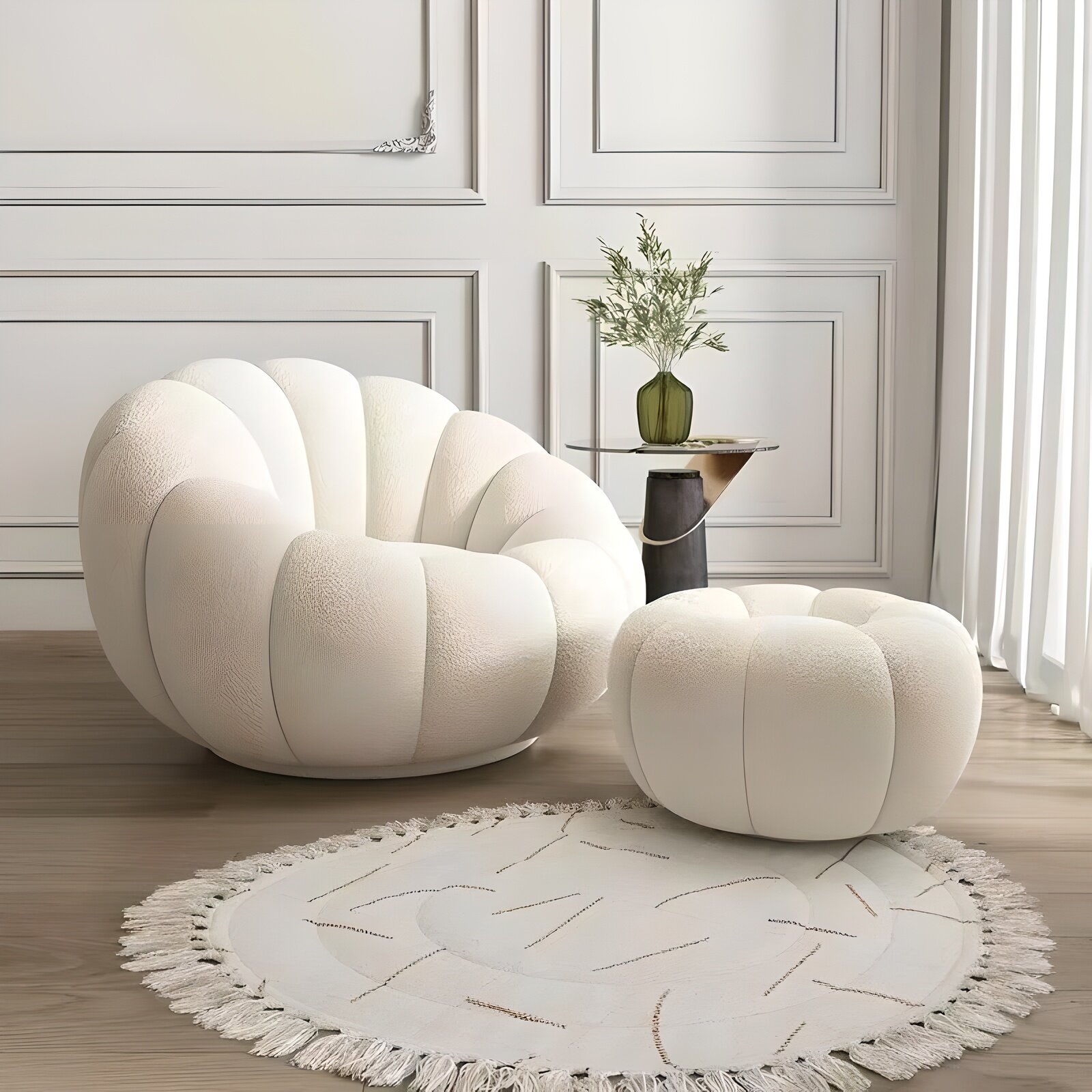 Кресло SARIWEN арт-деко, бескаркасное, с подлокотниками, 2шт