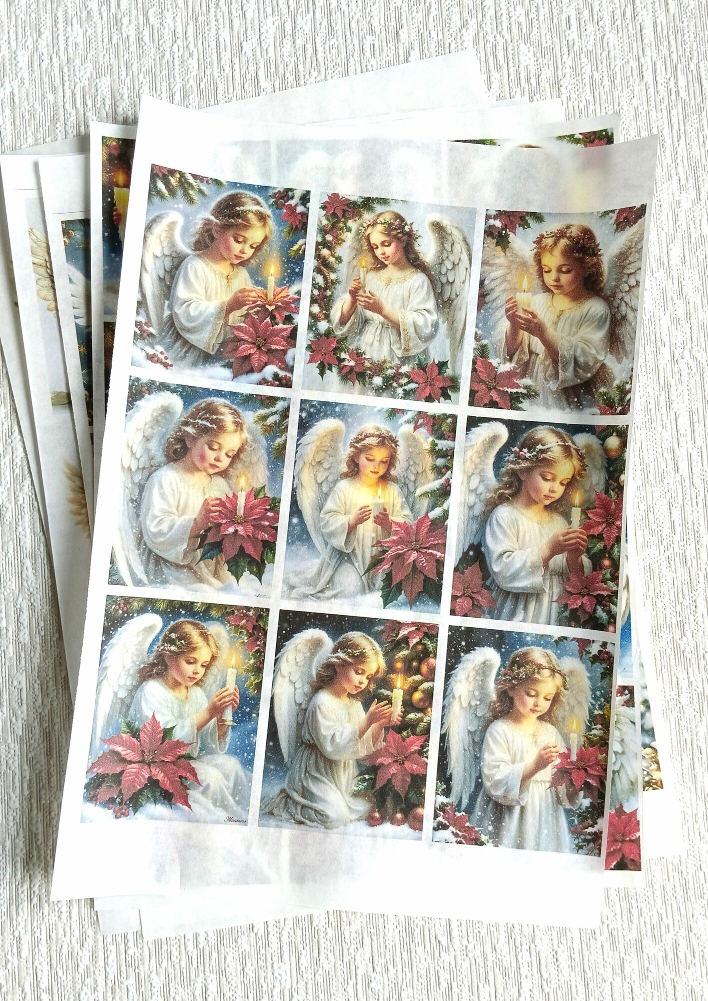 Набор бумаги для декупажа "Новый Год" 5 листов А4, 40 гр/м2.