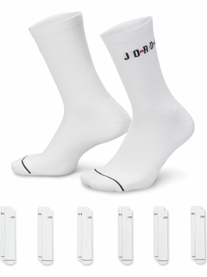 Носки Jordan Everyday Crew Socks 6PP, комплект