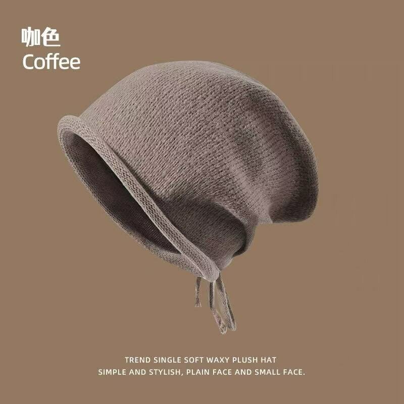 Осенне-зимний милый медвежонок, который согреет девочек и покажет их лицо, небольшая шерстяная защита для ушей, универсальная вязаная зимняя шапка в японском и корейском стиле для женщин.