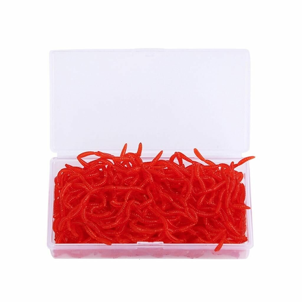 Мягкие искусственные черви для рыбалки (200 шт), - Моделирование 4 красный цвет