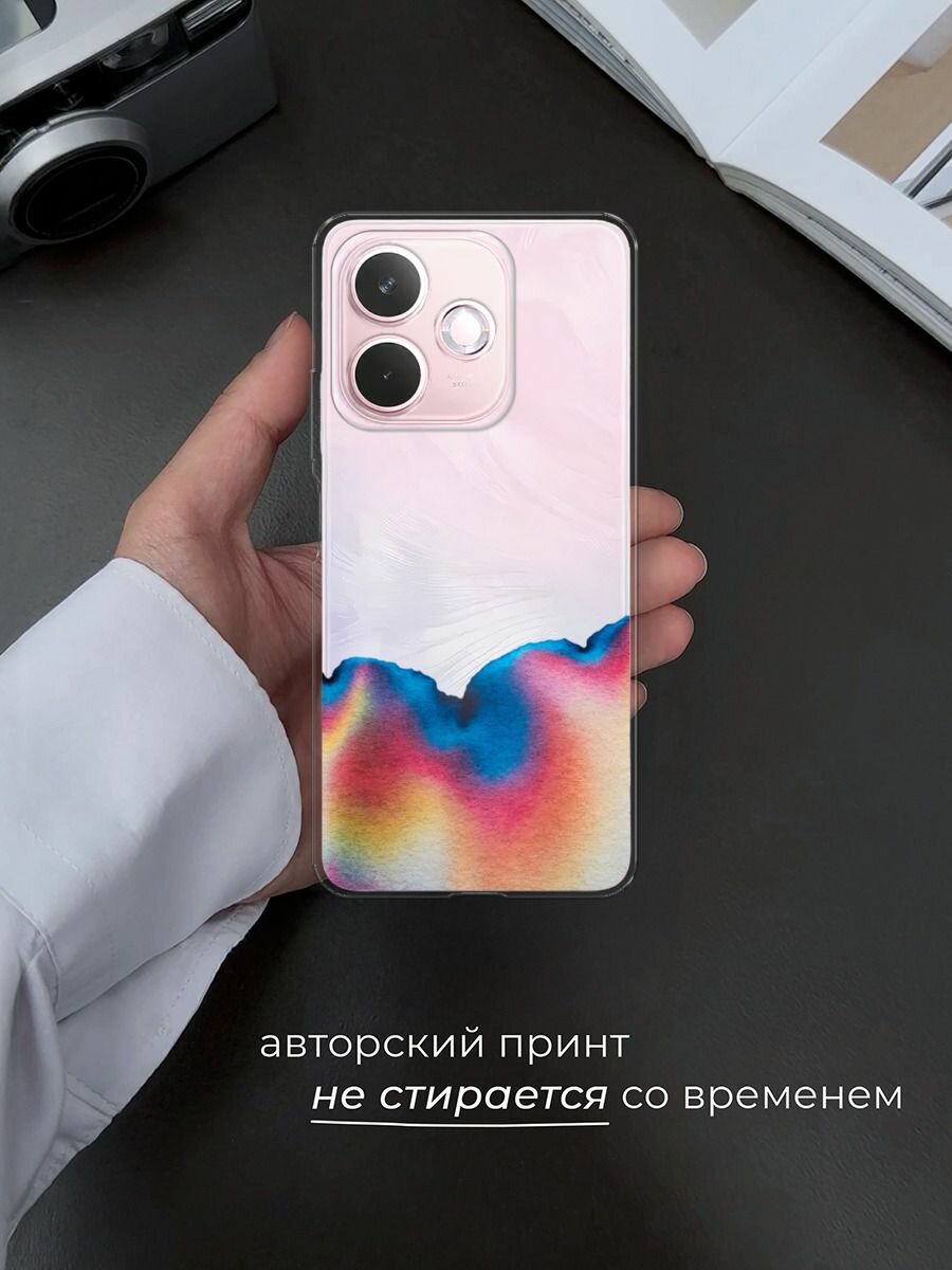 Чехол на Oppo A5 Pro / Оппо А5 Про с принтом Акварельное сочетание, прозрачный — фото 1