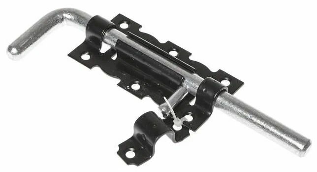 Задвижка дверная 110 мм Г-обр, черн. мат.