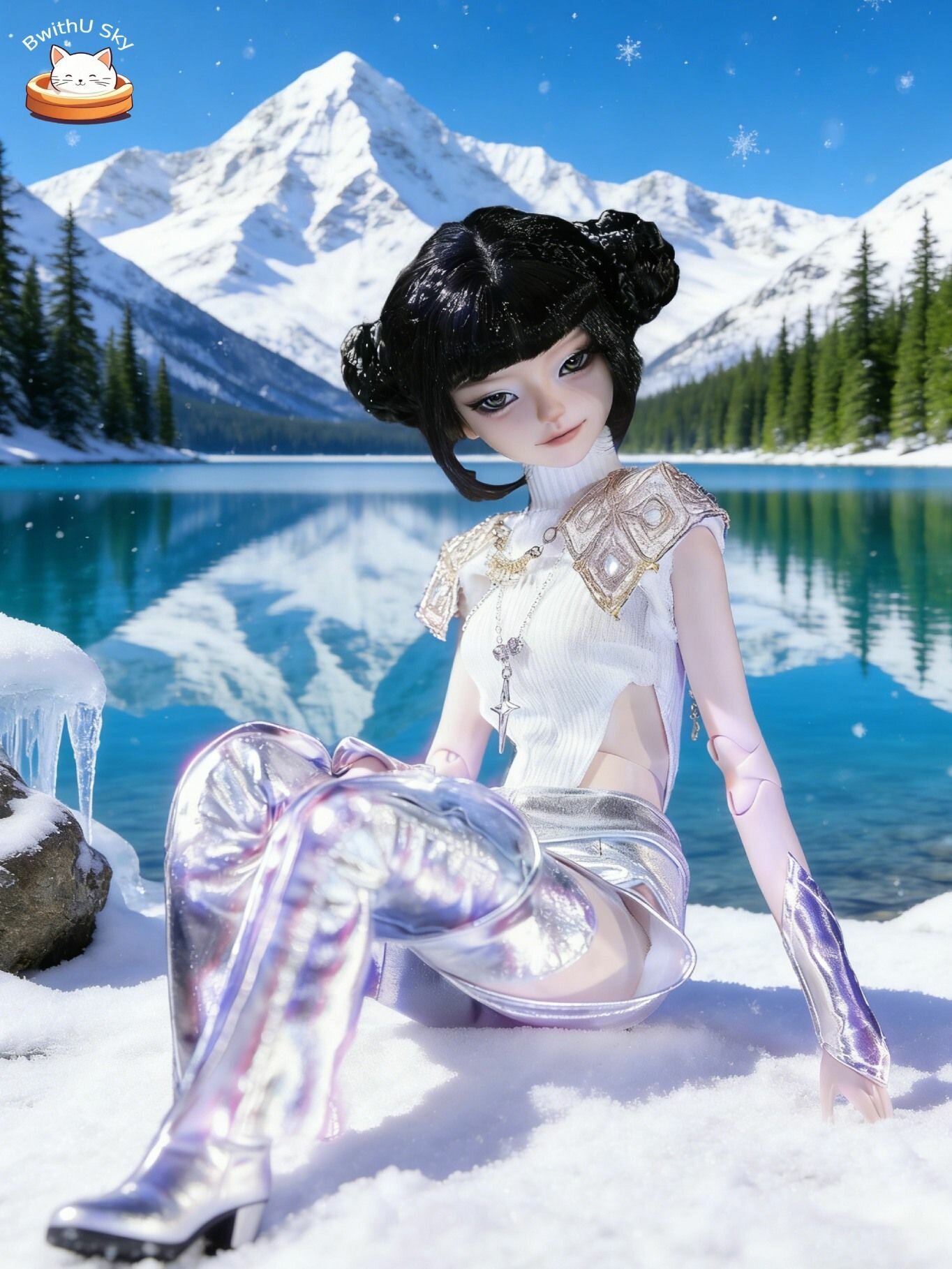 BJD 1/4 Zoya (BwithUSky) Черные Волосы в Оригинальном Стиле + Деликатные Физиологические Детали + Блестящие Элементы
