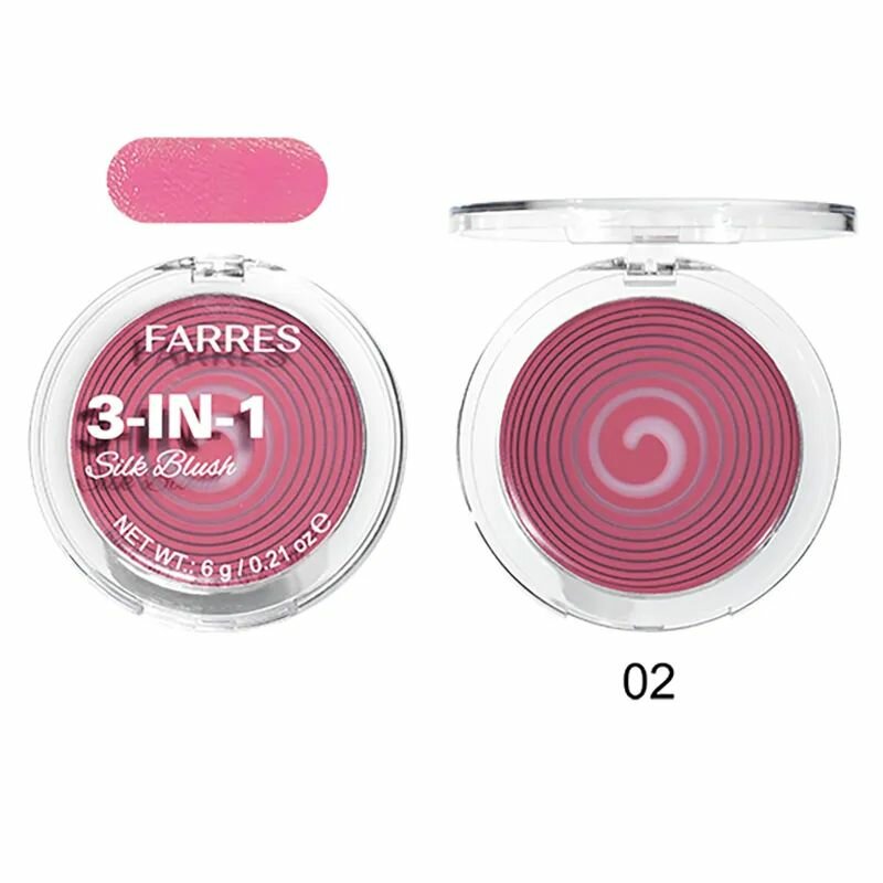 Кремовые румяна FARRES 3 в 1, коралл, для всех типов кожи