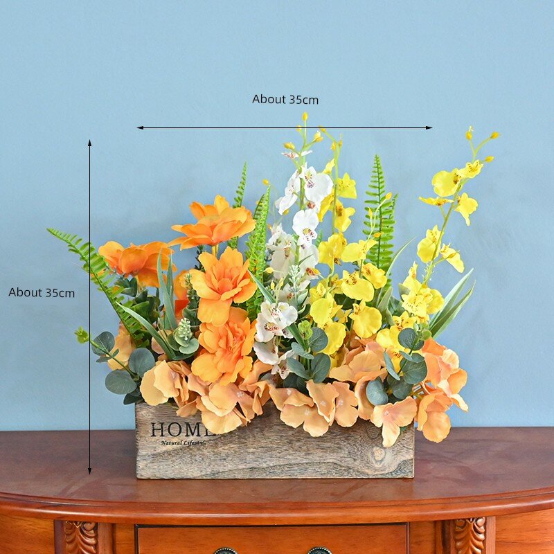 Искусственные цветы для забора, декоративные растения в горшках, цветочные композиции, украшения для подоконника