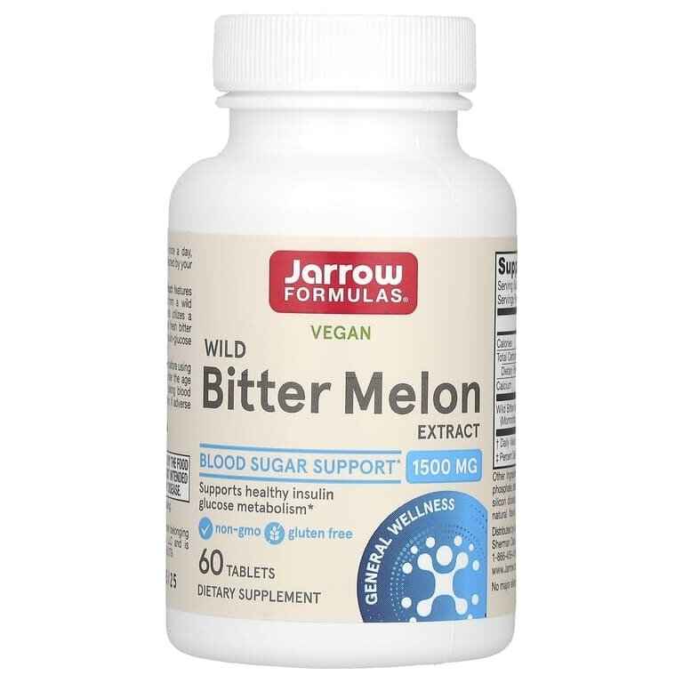 Jarrow Formulas Wild Bitter Melon Extract, Экстракт дикой горькой дыни 1500 мг 60 таблеток