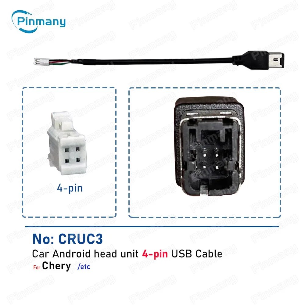 Автомобильный аудиоразъем Android Radio CRUC3/4, 4-контактный USB-кабель-переходник для CRUC3