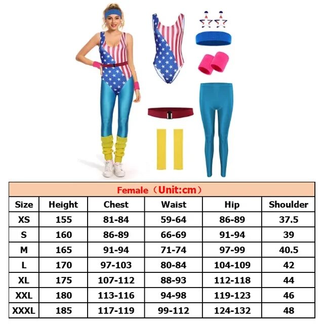 Ретро 80-е хиппи диско костюм 6 шт. L, Costume F