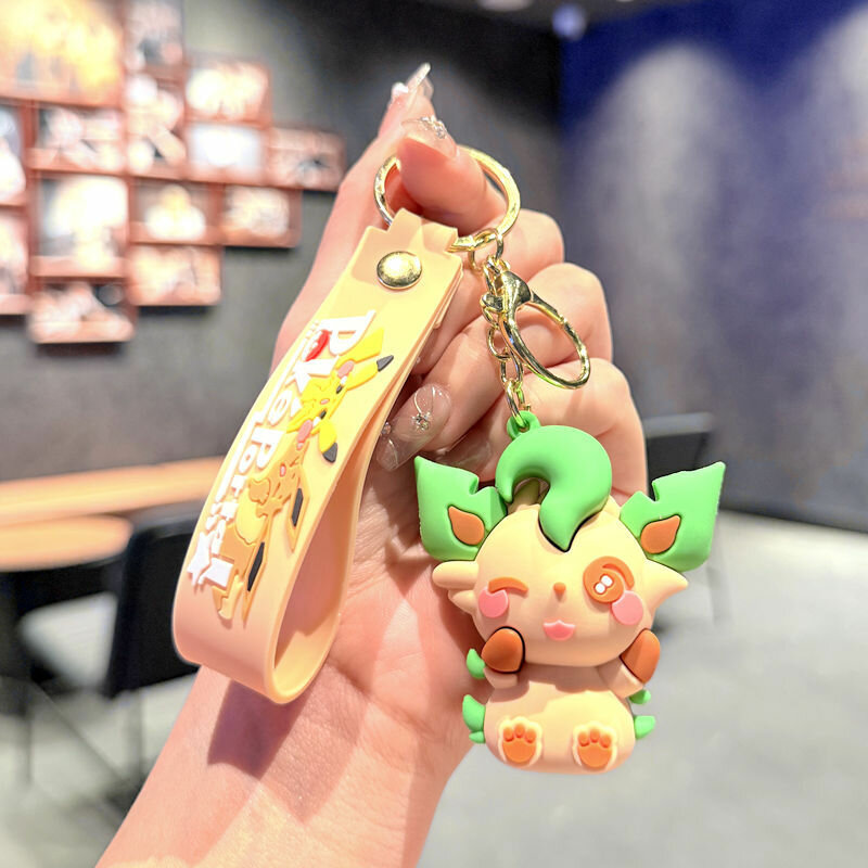 Брелоки с Пикачу, покемонами и семейством Иви, плюшевые игрушки, милые брелоки для рюкзаков, автомобильные брелоки