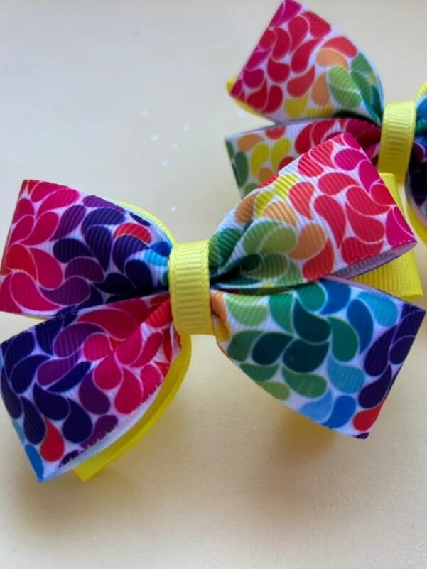 Бантики для волос "Радуга"