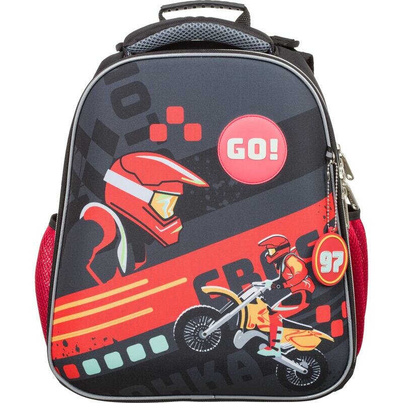 Ранец ортопедический школьный №1 School для мальчика, Basic Motocross, 2 отделения, эргономическая спинка