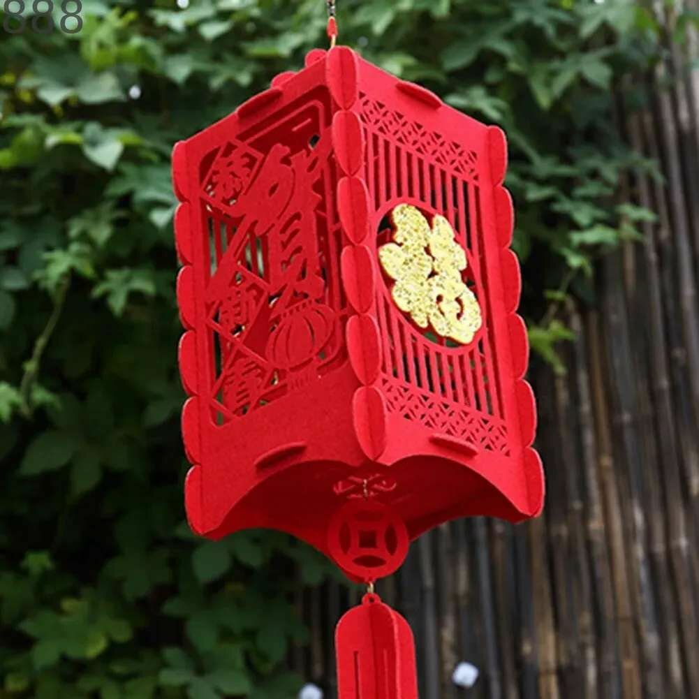 2 шт. Красные китайские фонарики, украшения для китайского нового, маленькие