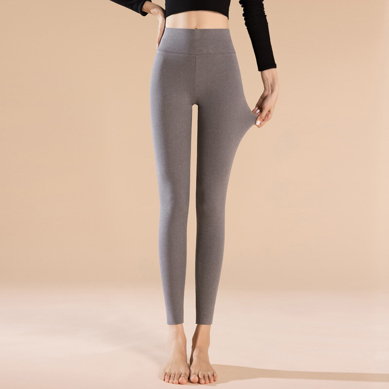 Теплые бархатные брюки для женщин, внутренняя одежда, новый стиль осень-зима 2025, большие размеры, высокая талия, бесшовные, длинные кальсоны для миниатюрных женщин