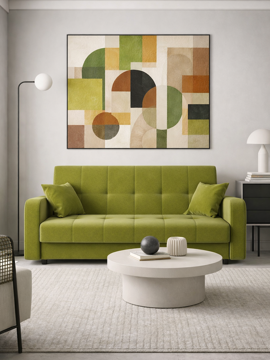 Диван-книжка Версаль 140х190 см, прямой, раскладной, велюр Дрим эппл