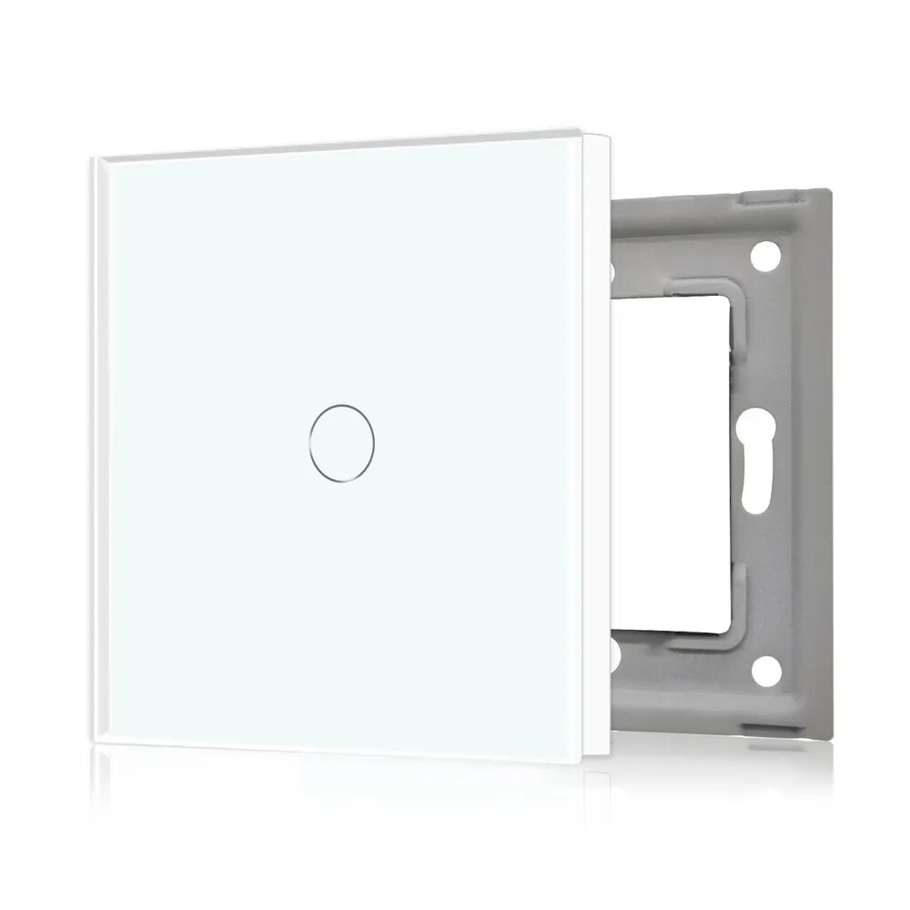 Рамка для Сенсорный выключателей , 1 клавиша панель стекло, Белая