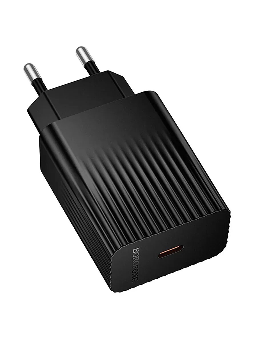 Сетевое зарядное устройство Borofone BAS75A PD30W Type-C, черный (быстрая зарядка для iPhone, Android)