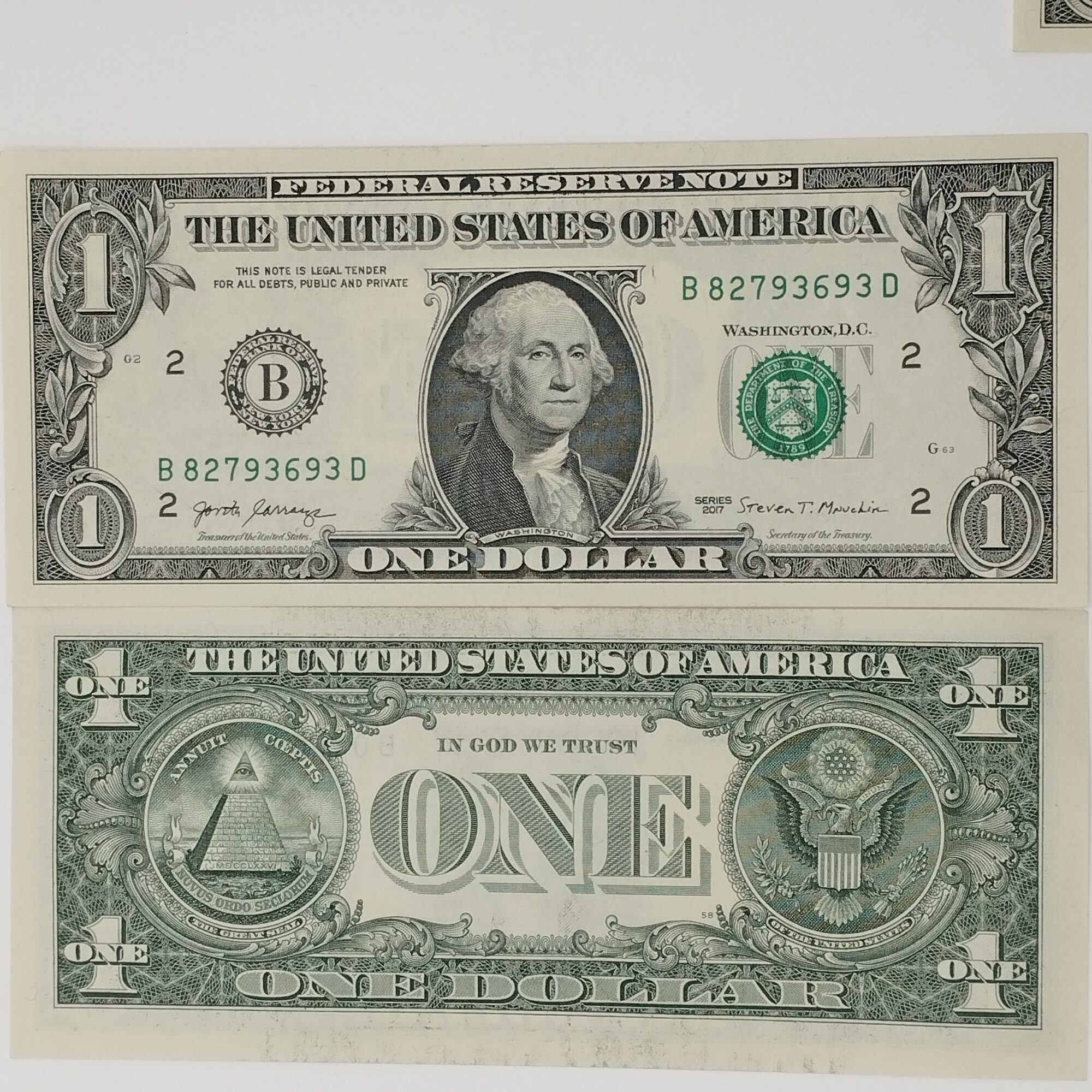 Банкнота. США. 1 доллар. 2017. G. Джордж Вашингтон. UNC/PRESS