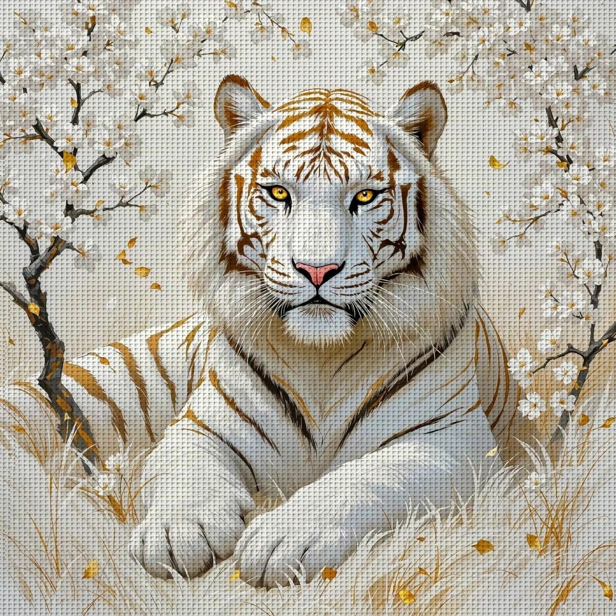 Эксклюзивный набор для вышивки белого тигра 30х30см