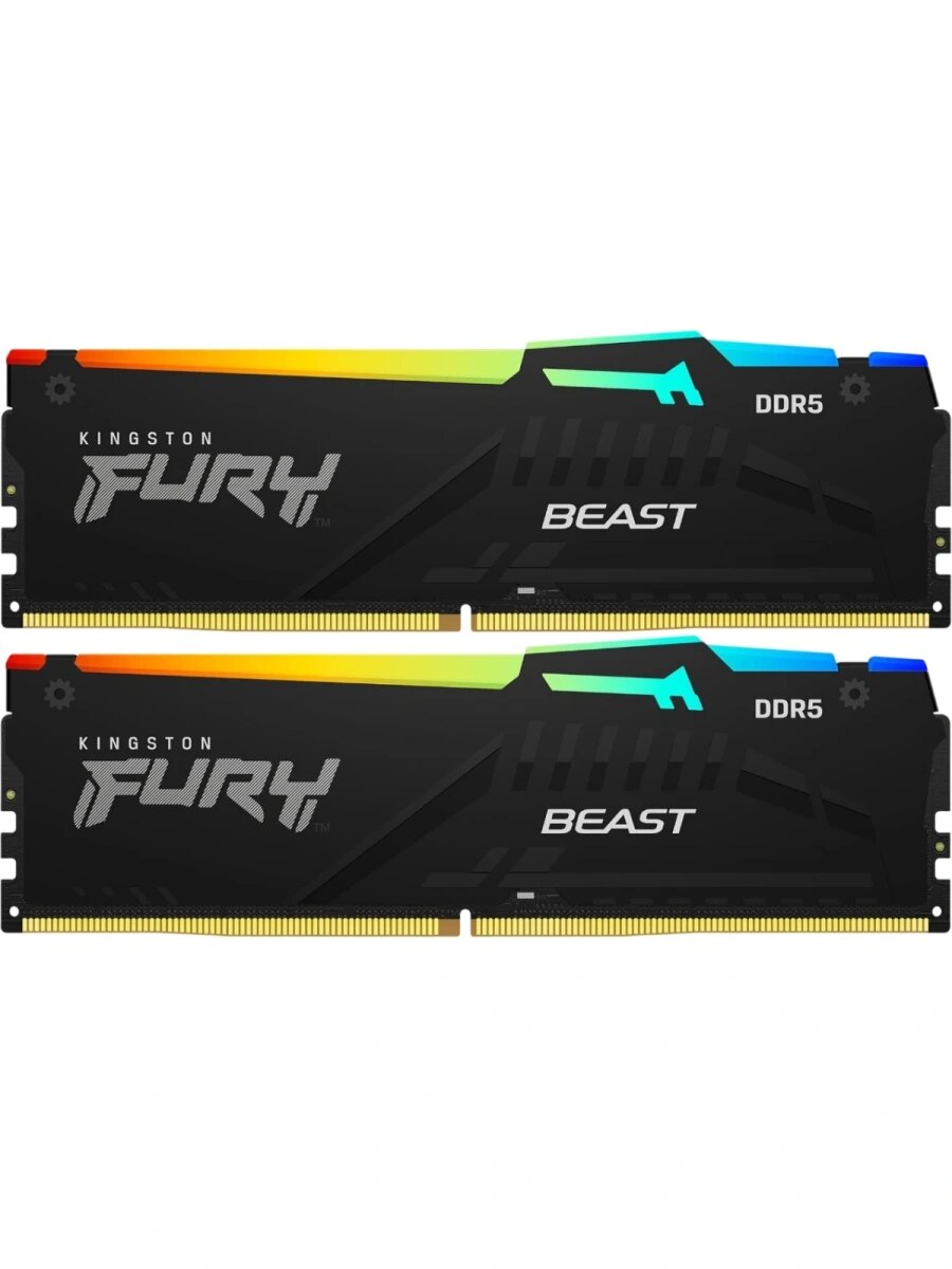 Память DDR5 2x32GB 6000MHz Kingston KF560C36BBE2AK2-64 Fury Beast Black Expo RGB RTL Gaming PC5-48000 CL36 DIMM 288-pin