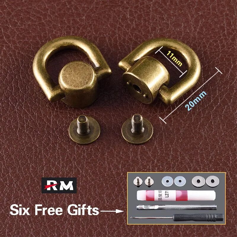Застежка для сумки, Кобурный винт с кольцом для сумок и аксессуаров, с кольцом d равно 11 мм, 2 шт