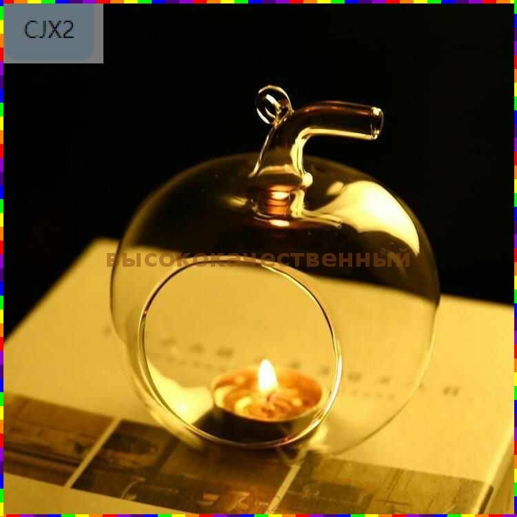 Прозрачная конфетница из стекла с дизайном яблока, 10 см