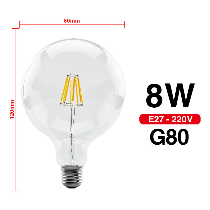 Кросс-бордер Эдисон LED лампа с нитью накаливания энергосберегающая лампа E27 с винтовым основанием прозрачное стекло ретро E14 лампа для освещения гостиной