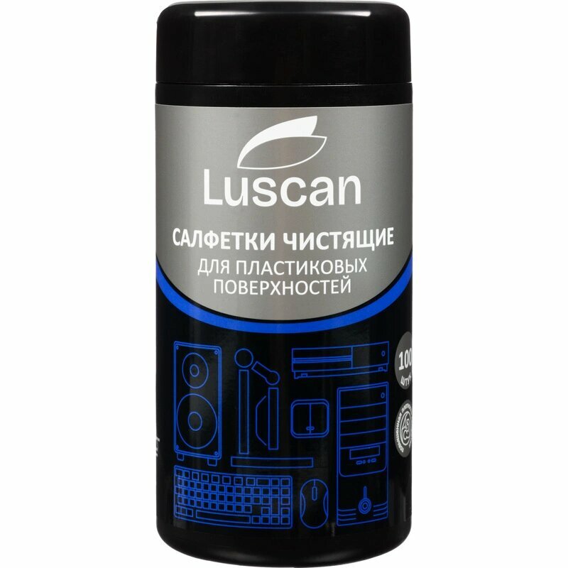 Салфетки д/поверхностей Luscan, туба, пов/пл, 100 шт, 130х150